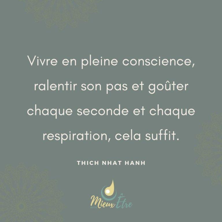 Citation - Vivre en pleine conscience - Blog Mieux-Être